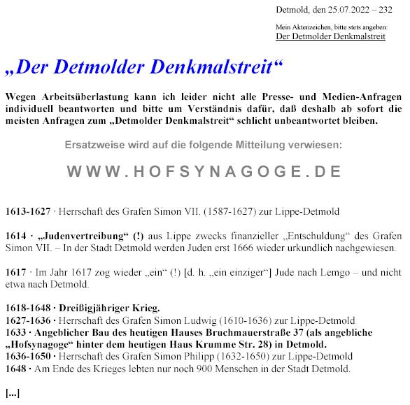 Der Detmolder Denkmalstreit
